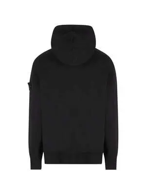 Stone Island Zip-up Hoodie With Logo Appliqu
