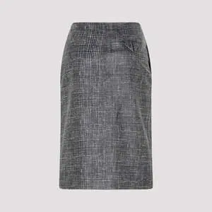 Bottega Veneta Printed Leather Midi Skirt - Black