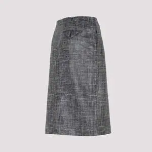 Bottega Veneta Printed Leather Midi Skirt - Black