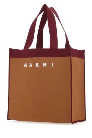 Marni Two-tone Fabric Medium Shopping Bag
