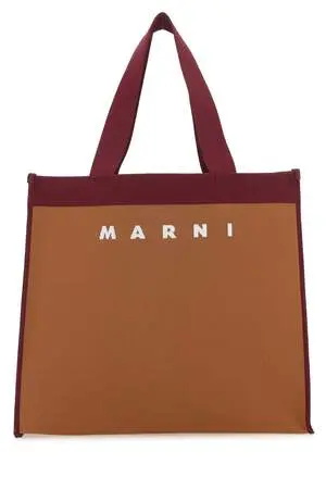 Marni Two-tone Fabric Medium Shopping Bag