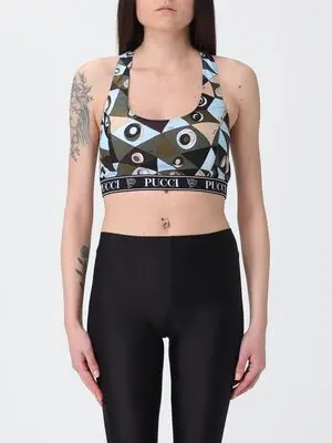 Emilio Pucci Printed Stretch Nylon Sports Top - Brown