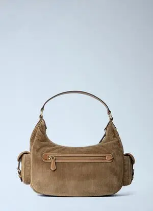 Miu Miu Corduroy Pocket Shoulder Bag - Brown