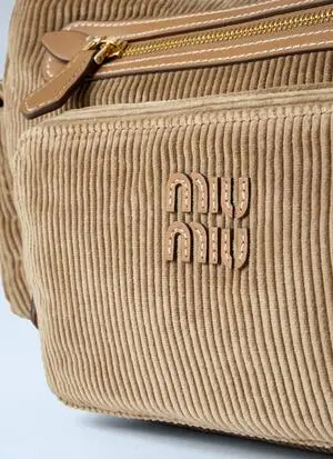 Miu Miu Corduroy Pocket Shoulder Bag - Brown