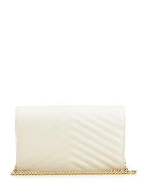 Saint Laurent Cassandre Wallet On Chain - White