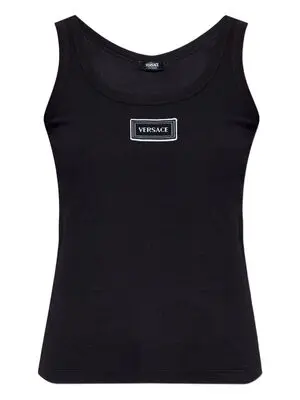 Versace Logo Cotton Tank Top - Multicolor