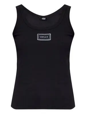 Versace Logo Cotton Tank Top - Multicolor
