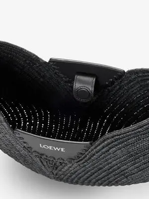 Loewe Paula's Ibiza Swing Raffia And Leather Shoulder Bag - Black
