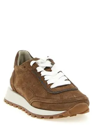 Brunello Cucinelli Suede Monile Sneakers