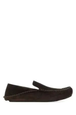Loewe Dark Suede Rambla Loafers - Brown