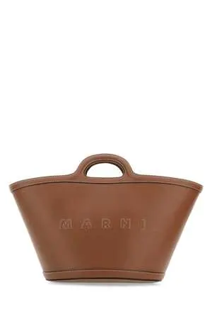 Marni Leather Small Tropicalia Handbag - Brown