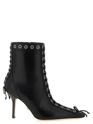 Mach & Mach Crystalized Corset' Ankle Boots - Black