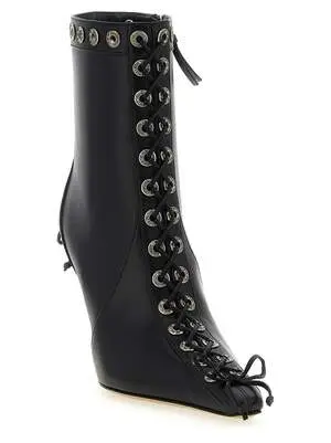 Mach & Mach Crystalized Corset Ankle Boots