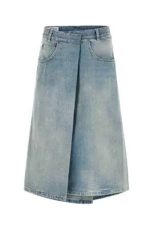 MAISON MARGIELA Cotton Denim Skirt - Blue