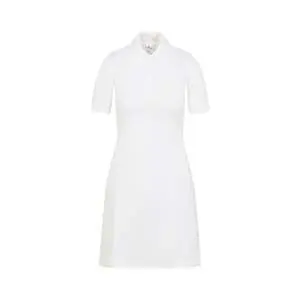 COURREGES Cotton Piqué Polo Dress - White
