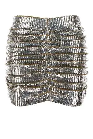 Dsquared2 DSQUARED2 Embellished Wool Mini Skirt Silver