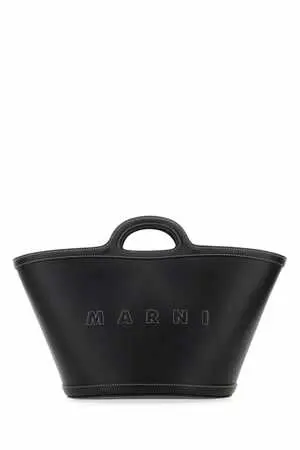 Marni Leather Small Tropicalia Handbag - Black