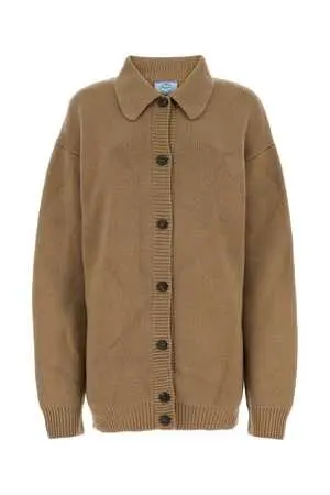 Prada Biscuit Cashmere Cardigan - Brown