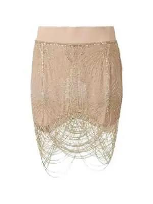Attico Embellished Silk Blend Mini Skirt - Silver