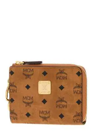 Mcm Printed Canvas Aren Card Holder