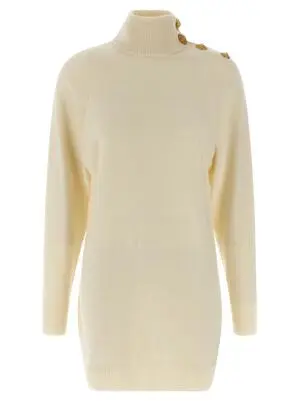 Balmain Cashmere Wool Dress - Cream