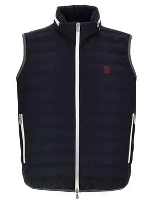 Brunello Cucinelli Logo Vest - Blue