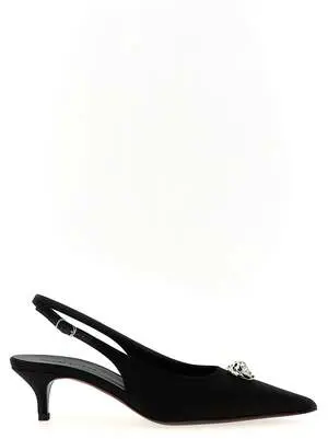 Magda Butrym Rosetta Silk Satin Slingback Pumps