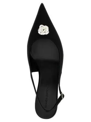 Magda Butrym Rosetta Silk Satin Slingback Pumps