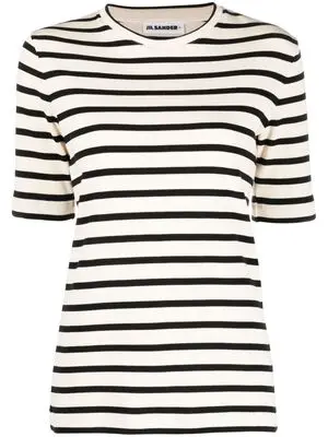 JIL SANDER Striped Cotton T-shirt - Multicolor