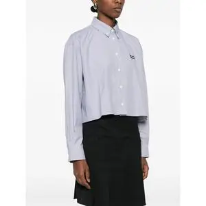 Miu Miu Cotton Check Cropped Shirt