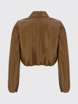 Gucci Cropped Lamb Leather Jacket With Zip Closure