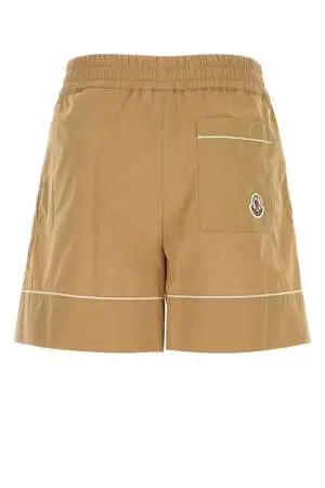 Moncler Beige Poplin Shorts - Brown