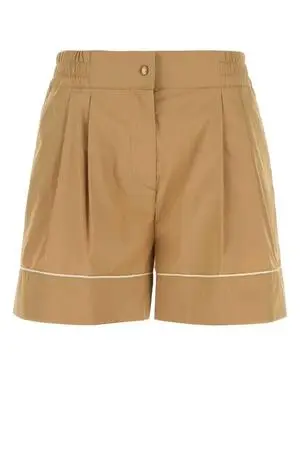 Moncler Beige Poplin Shorts - Brown