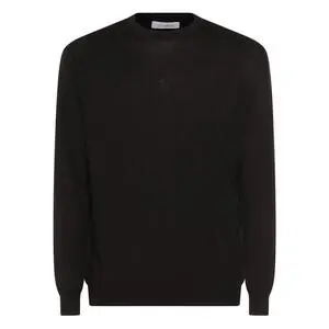 Malo Virgin Wool Crew Neck Jumper - Black