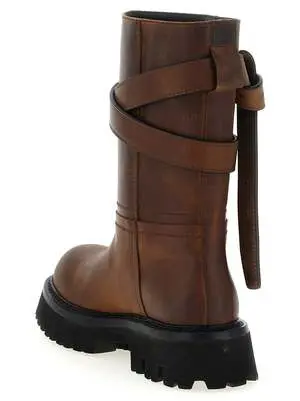 Moschino Leather Boots - Brown