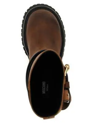 Moschino Leather Boots - Brown