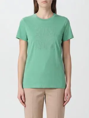 Max Mara Cotton T-shirt With Logo - Green
