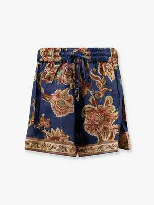 Zimmermann Aster Relaxed Silk Bermuda Shorts - Multicolor