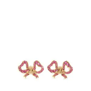 VIVIENNE WESTWOOD Crystal-embellished Bow Motif Earrings - Gold