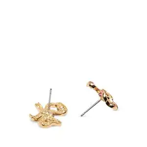 VIVIENNE WESTWOOD Crystal-embellished Bow Motif Earrings - Gold