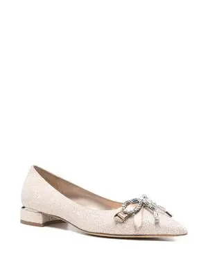 JIMMY CHOO Auria Leather Ballet Flats