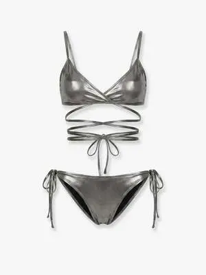 Attico Il Primo Bagno Metallic Lycra Bikini - Multicolor