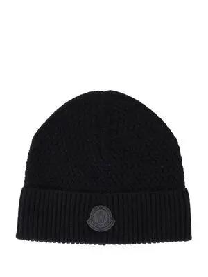 Moncler Logo Beanie - Black