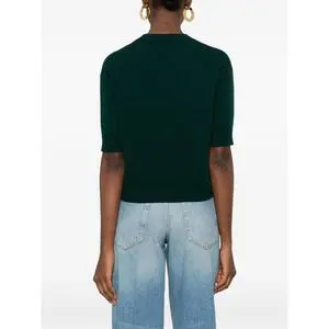 Gucci Wool Short Sleeve Knit Top - Green