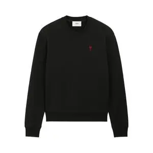 AMI Paris Organic Cotton Fleece Sweatshirt - Black