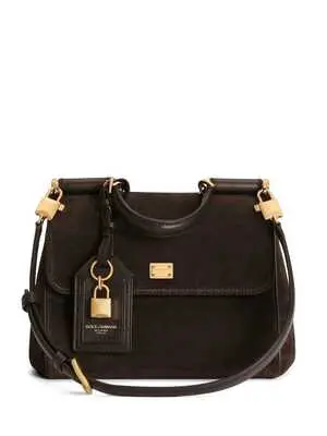 Dolce & Gabbana Small My Sicily Bag In Split Calfskin - Brown