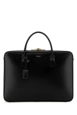 Saint Laurent Leather Large Sac De Jour Briefcase - Black