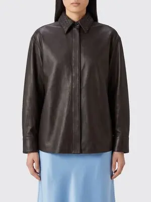 Bottega Veneta Relaxed-fit Smooth Lambskin Leather Shirt - Brown