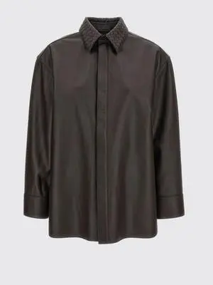 Bottega Veneta Relaxed-fit Smooth Lambskin Leather Shirt - Brown