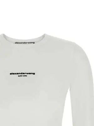 Alexander Wang Ls Tee W/logo Print' T-shirt - White